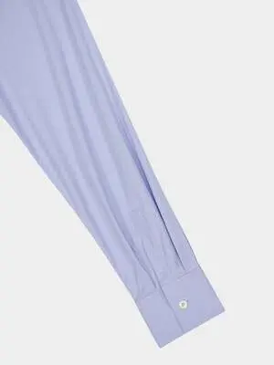 FERRAGAMO Light Blue Stretch Cotton Poplin Shirt - Grey
