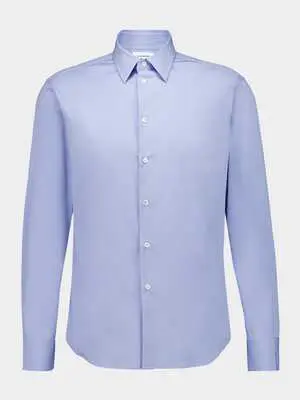 FERRAGAMO Light Blue Stretch Cotton Poplin Shirt