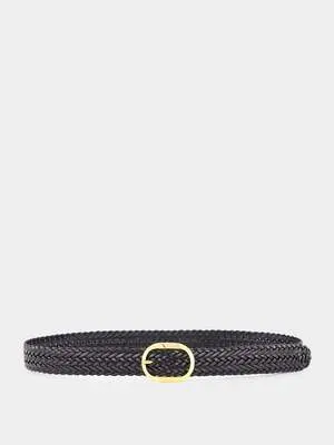 TOM FORD Woven Leather Oval Belt