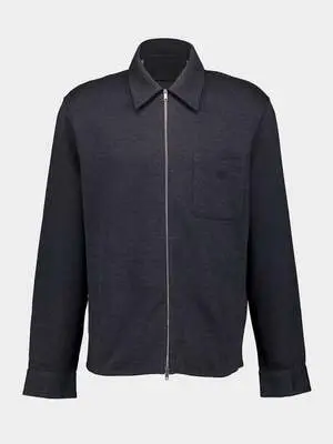 Givenchy Dark Zipped Jersey Shirt - Grey
