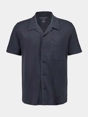 Majestic Filatures Dark Linen Short Sleeve Shirt - Grey