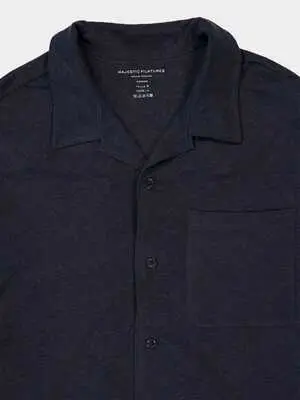 Majestic Filatures Dark Linen Short Sleeve Shirt - Grey