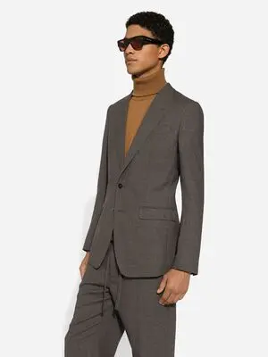 Dolce & Gabbana Single-breasted Wool Taormina Jacket - Grey