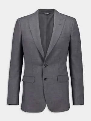 Dolce & Gabbana Single-breasted Wool Taormina Jacket - Grey