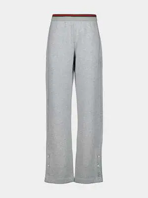 Gucci Cotton Jersey Trousers With Web - Grey