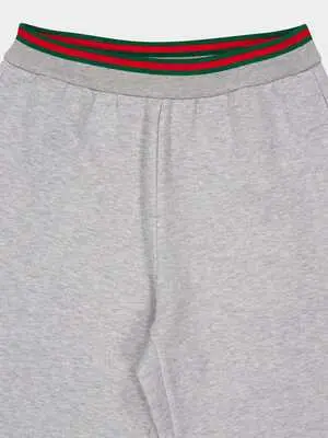 Gucci Cotton Jersey Trousers With Web - Grey