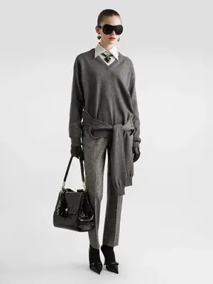 Dolce & Gabbana V-neck Cashmere Pullover - Grey