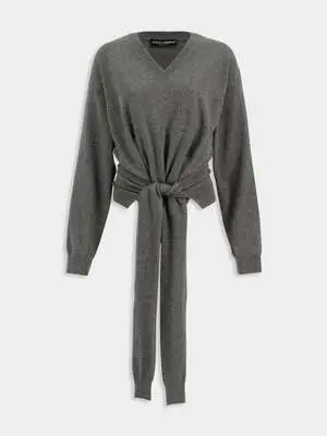 Dolce & Gabbana V-neck Cashmere Pullover - Grey
