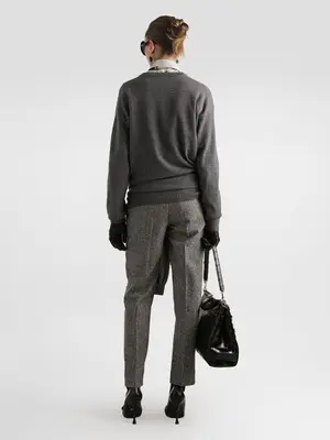 Dolce & Gabbana V-neck Cashmere Pullover - Grey