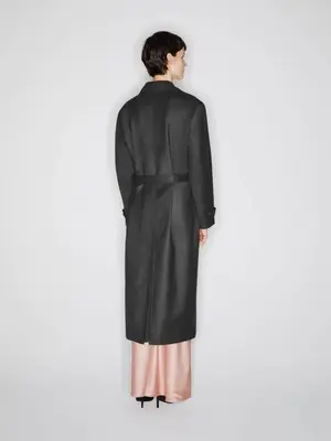 BLAZÉ MILANO Astoria Basoto Wool Trench Coat - Grey