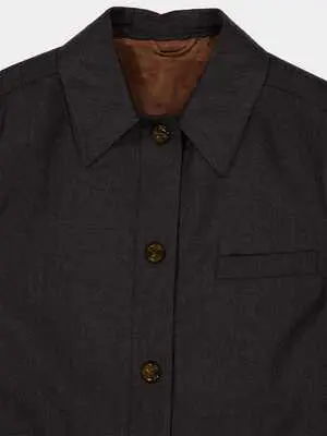BLAZÉ MILANO Astoria Basoto Wool Trench Coat - Grey