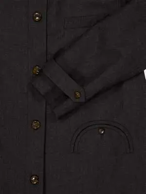BLAZÉ MILANO Astoria Basoto Wool Trench Coat - Grey