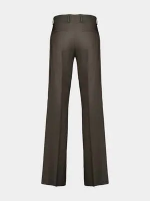 Fendi Cypress Wool Trousers - Green