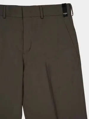 Fendi Cypress Wool Trousers - Green