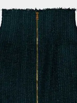 Balmain Button-detail Tweed Pencil Skirt - Green
