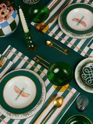 La DoubleJ Riviera Linen Placemats Set Of 2 Green