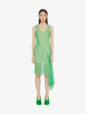 Givenchy Silk Chiffon Dress With Ruffle Detail - Green