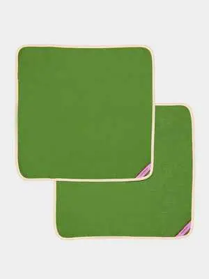 La DoubleJ Set Of 2 Large Napkins - Green