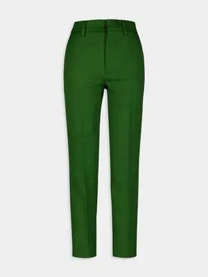 AMI Paris Cigarette Fit Trousers - Green