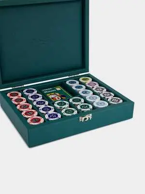 Hector Saxe Paris Avocado Leather Poker Set