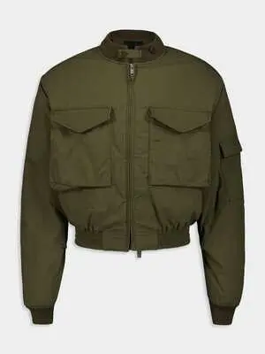 Givenchy Cotton Cropped Bomber Jacket - Green