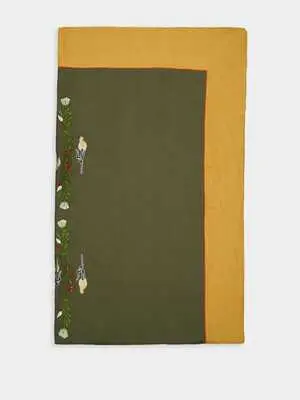 PAULA LIVING Belém Embroidered Linen Tablecloth
