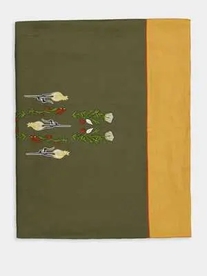 PAULA LIVING Belém Embroidered Linen Tablecloth