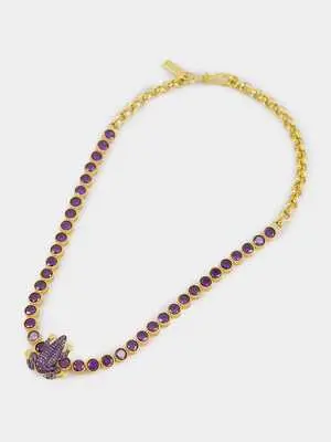 Begum Khan Frog Tennis Necklace - Purple