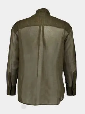 FERRAGAMO Monogram Georgette Silk Shirt