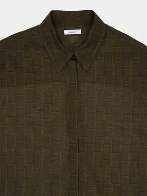 FERRAGAMO Monogram Georgette Silk Shirt