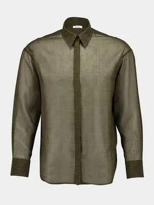 FERRAGAMO Monogram Georgette Silk Shirt