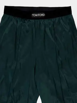 TOM FORD Silk Satin Pyjama Trousers - Green