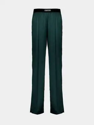 TOM FORD Silk Satin Pyjama Trousers - Green