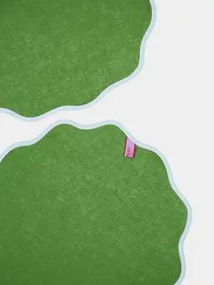 La DoubleJ Set Of Two Cloud Placemats - Green