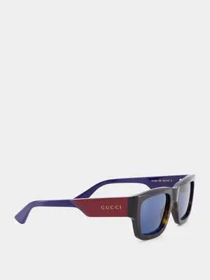 Gucci Rectangular Sunglasses With Tortoiseshell Acetate Frame - Green