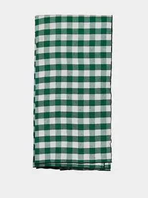 Maison De Vacances Bourdon Black Mesh Gingham Rectangular Extra Large Tablecloth - Green
