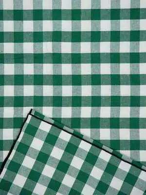 Maison De Vacances Bourdon Black Mesh Gingham Rectangular Large Tablecloth - Green