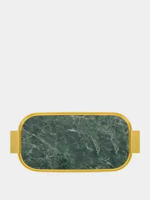 KAYMET Gold And Marble Coffee Tray - Green