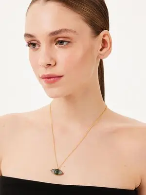 Begum Khan Nazar Mini Necklace - Green