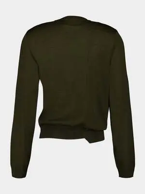 MAISON MARGIELA Asymmetric Crewneck Virgin Wool Sweater