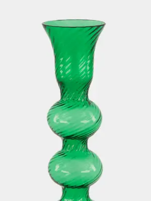 La DoubleJ Murano Glass Triple-bubble Candlestick - Green