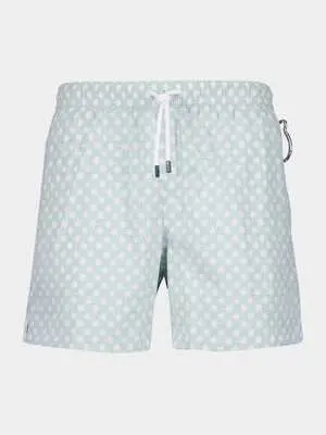Fedeli Patterned Swim Shorts - Green