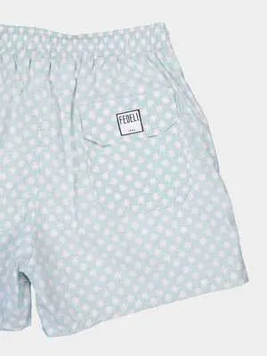 Fedeli Patterned Swim Shorts - Green