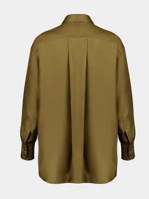 Zimmermann Olive Silk Button-up Shirt