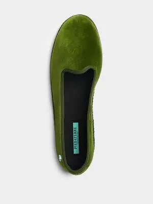 PIEDATERRE Modigliani Velvet Flats - Green