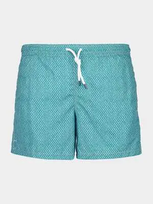 Fedeli Diamond Weave Swim Shorts - Green