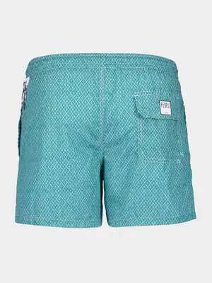 Fedeli Diamond Weave Swim Shorts - Green