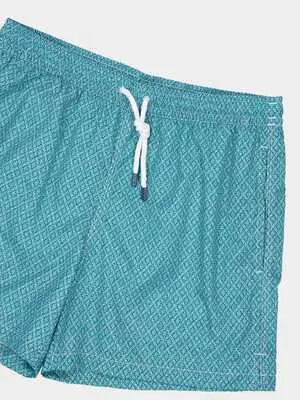 Fedeli Diamond Weave Swim Shorts - Green