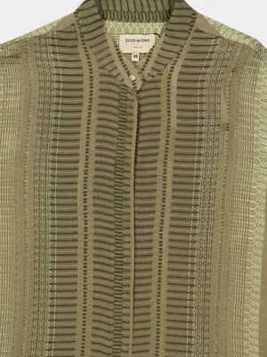 Zeus+dione Textured Silk Shirt Dress - Green