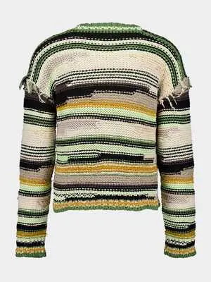 Off-White Striped Knit Cardigan